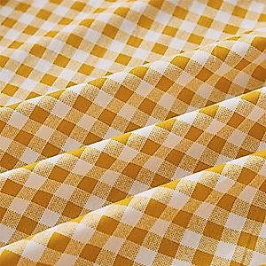 Brandream Baby Girl Crib Sheet Yellow Plaid Fitted Sheet Breathable Soft Standard Size Crib Mattress Sheet for Newborn Infant,100% Cotton