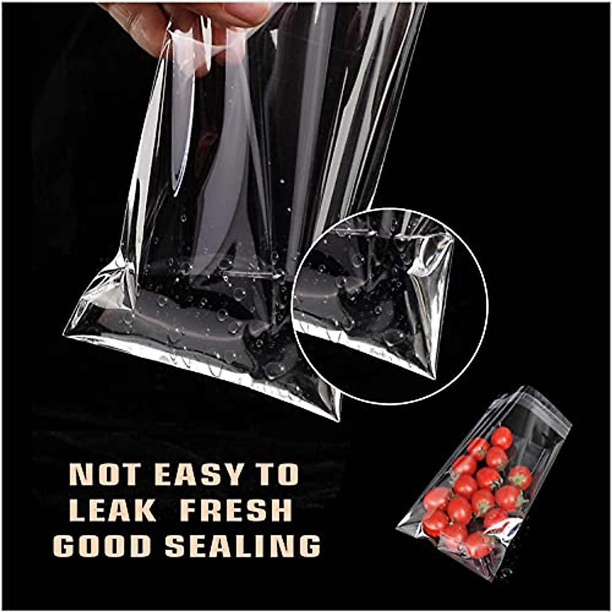 Voikinfo 100 pcs 6" x 12" Long Clear Resealable Cellophane Bags Self Sealing Treat Bags Cookie Bags with Adhesive Flap Gift Wrap Poly Bags Plastic Packaging 1.4 mil