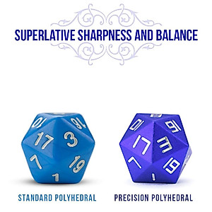 Wiz Dice Masterwork Series - Sharp-Edged Metal Dice Set for Tabletop RPG Adventure Games with a Dice Box - DND Dice Set, Suitable for Dungeons and Dragons and Dice Ga