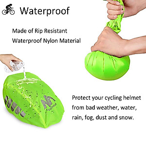 ayamaya Bike Helmet Cover with Reflective Strip, High Visibility Waterproof Cycling Bicycle Helmet Rain Cover Windproof Dustproof Breathable Road Bicycle Helmet Water Cover Ride Gear