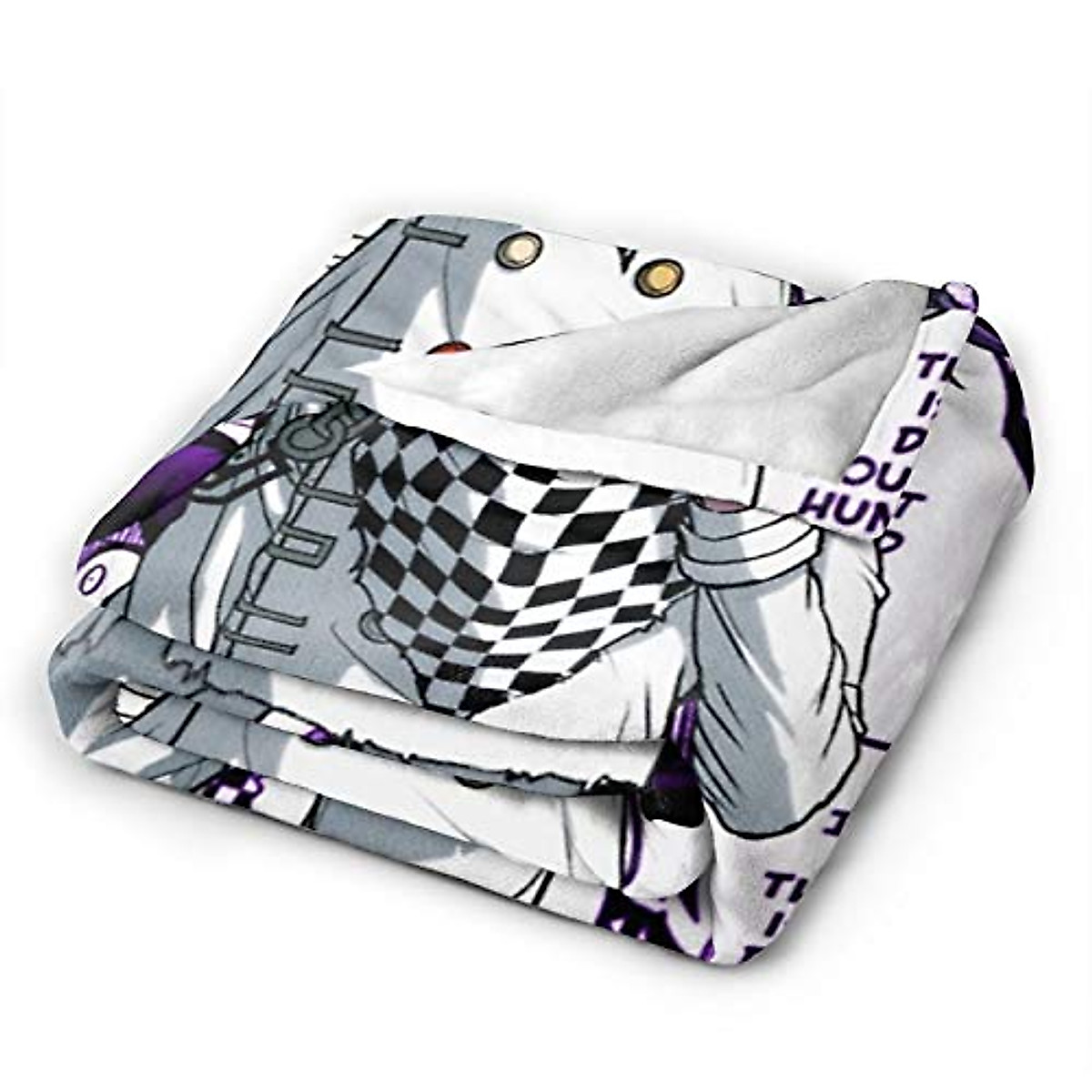 EISVALAYA Danganronpa Flannel Throw Blanket Lightweight Comfy Fluffy Warm Cozy Plush Cover Soft Queen Bed Twin Sofa Office (Danganronpa Kokichi Ouma, Medium 6050in)