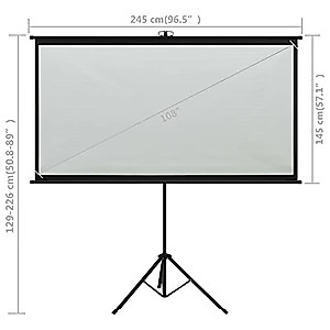 Tidyard Projection Screen with Tripod Stand 108 Inch Indoor Outdoor 16:9 Portable 160 Degree Projector Screen for Classroom, Home Theatre Movies, Public Display