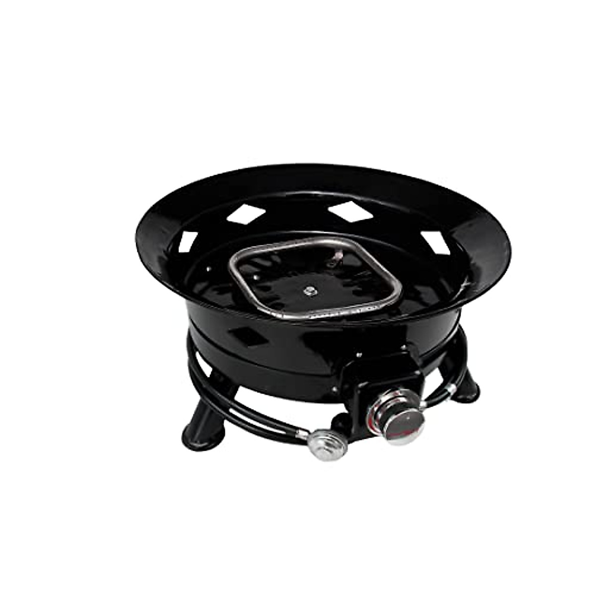 Flame King Smokeless Propane Fire Pit, 24-inch Portable Firebowl, 58K BTU with Self Igniter, Cover, & Carry Straps for RV, Camping, & Outdoor Living