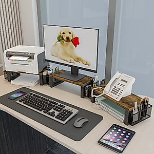 WESTREE Monitor Stand Riser with Storage, Desktop Computer Monitor Stand, Multi-Purpose Desk Organizer Shelf for Laptop Computer PC