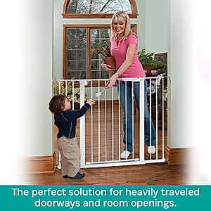 KidCo Gateway Baby Pressure Gate - No Tools or Wall Cups Required - Extra Tall & Wide Auto Close Magnet-Lock Safety Gate, G1200, White