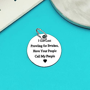 Funny Pet ID Tag Dog Tag Cat Tag Pet Collar Tag Pet Owner Gift I Got Lost Prowling Have Your People Call My People Keychain Puppy ID Tag for Dog Cats Owner