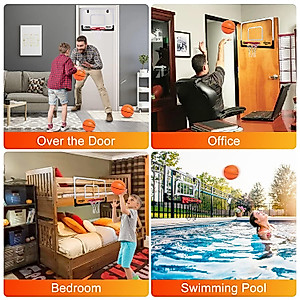 Large Indoor Mini Basketball Hoop Set for Kids and Adult 24 X 16 Inch Board Family Games for Home and Office Door & Wall with 3 Balls and Complete Accessories, Basketball Toy Gift for Boys Girls Teens