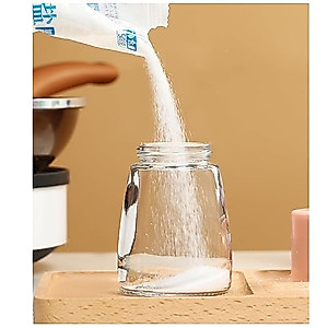 Salt and Pepper Shakers Precise Quantitative Push Type, Quantitative Push Type Sugar Shaker Dispenser (Pink+Beige)