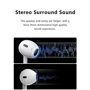 Apple Earbuds iPhone Headphones [Apple MFi Certified] Earphones with Lightning Connector (Built-in Microphone & Volume Control) Compatible with iPhone 14/13/12/11/XR/XS/X/8/7 Support All iOS System