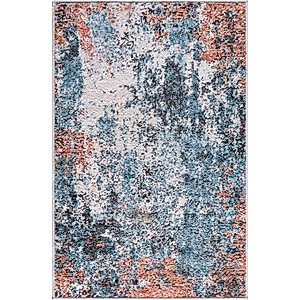Rugs.com Leipzig Collection Area Rug – 2' x 3' Multi Low-Pile Rug Perfect for Entryways, Kitchens, Breakfast Nooks, Accent Pieces