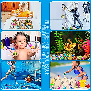 Hicarer Diving Gem Pool Toys Colorful Diamond Crystal Acrylic Heart Shape Gems Summer Underwater Swimming Pool Toys Swimming Training Gift for Kids Boys Girls Prize(30 Pieces)