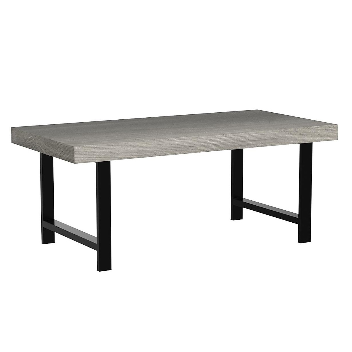 Best Choice Products 44in Modern Coffee Table Butcher Block Top Large Accent Table, Rectangular Wood Industrial Rustic Coffee Table for Living Room w/ 2in Metal Legs, 3in Tabletop - Gray