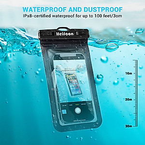 Heifoon Universal Waterproof Phone Pouch Cellphone Dry Bag Case with Lanyard for iPhone 15 14 13 12 Pro Max Xs Max XR X 8 7 6S Plus SE, Galaxy S22 S21 S20 S10 up to 7.0’’