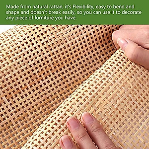 16" Square Shape Width Natural Cane Webbing, Rattan Webbing for Caning Projects, Woven Cane Roll for Furniture, Chair, Cabinet, Ceiling, Basket