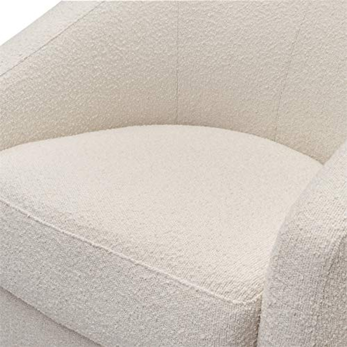 Home Square Fabric Upholstered Swivel Glider in Ivory Boucle (Set of 2)