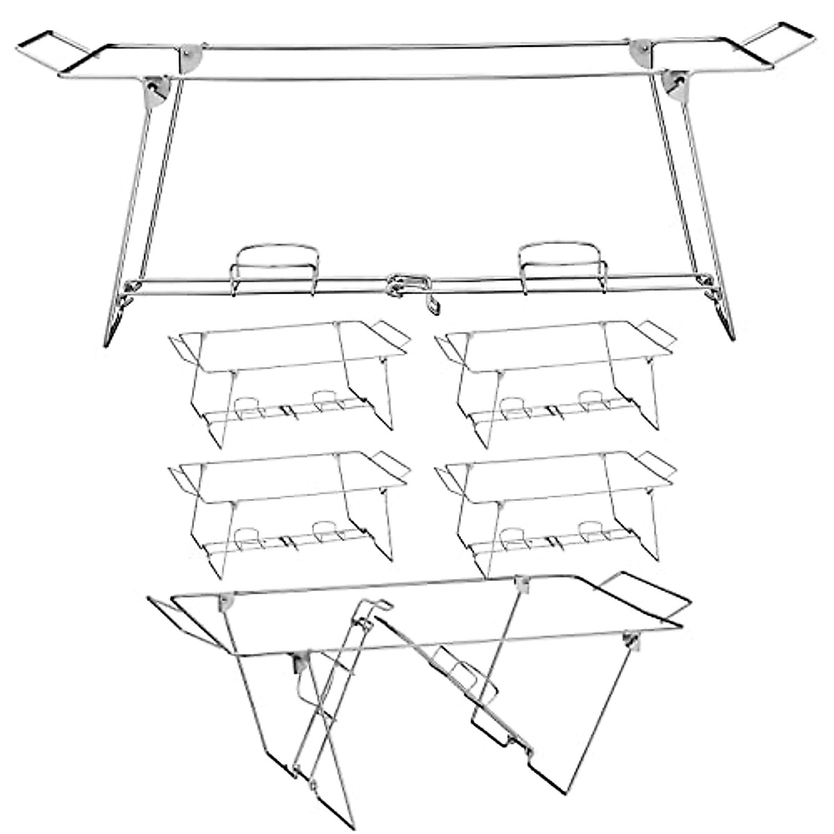 Foldable Chafing Wire Rack Buffet Stand - 6 Pack Full Size Racks For Dish Serving Trays Food Warmer catering supplies for Parties, Occasions, or Events