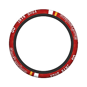 Gisvs San Francisco Custom Football Car Steering Wheel Covers,Personalized Name Number Anti Slip and Sweat Absorption Anti-Slip Car Accessories for Most Vehicle Sedan, Truck, SUV, Trailer