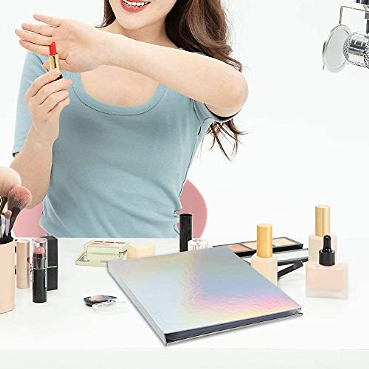 beiyoule Empty Eyelash Storage Book, Glitter Lash Sample Protective Case False Eyelash Display Box can Holds 16 Pairs False Eyelashes, Birthday or Xmas Gift for Girls Makeup Lovers (Silver)