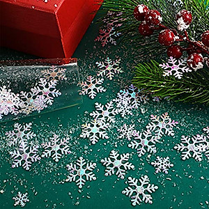 1600 Pieces 3 Size Snowflake Confetti Snowflake Glitter Confetti Decorations for Winter Party Wonderland Party Supplies DIY Craft Projects
