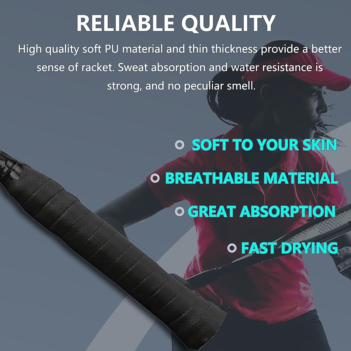 Tennis Racket Grip Tape ， Soft Racquet Overgrip for All Kinds of Rackets、 Fishing Rods、 Bicycle Handlebars, Etc. Excellent Durable and Non-Slippery Grip - 7pcs 7 Pink