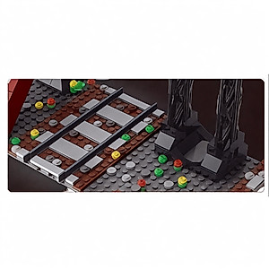 General Jim's Red Railway Crossing Modular Building Block Bricks Set, Contains 655 Brick Pieces, Base Plates Included, for Adults, Teens and Train Enthusiast