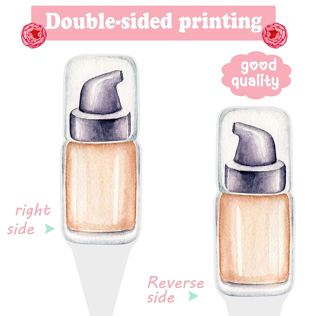 48Pcs Makeup Cupcake Toppers Spa Makeup Birthday Party Decorations Cosmetics Lipstick Eyelashes Perfume Theme Cupcake Picks Decorations for Girls Women Birthday Party Party Bridal Shower Supplies