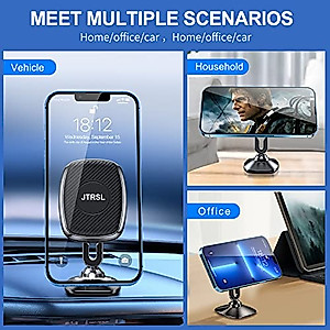 JTRSL Car Magnetic Phone Mount - Alloy Car Phone Holder for Dashboard and Air Outlet, 360° Rotatable Universal Magnetic Car Mount Suitable for iPhone, Samsung and Other Smartphones (Black)