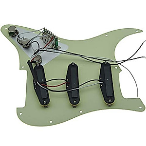 KAISH Mint Green Loaded Electric Guitar Pickguard Prewired Pickguard with Wilkinson Pickups for USA/Mexico FD Stratocaster