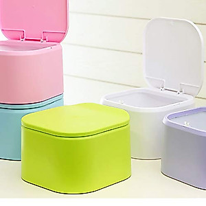 LI-GELISI Press Type Desktop Trash Can Mini Mini Trash Cans Household Living Room Bedroom Cute Table Trash Can (White)