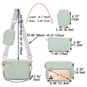 UTO Small Crossbody Bags for Women 3 in 1 Trendy Belt Purse Fashion Designer Mini Cute Sling Fanny Chest Pack Green
