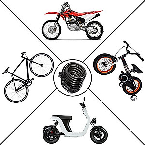 ETRONIC M6 Resettable Combination Lock Bike Cable, 6-Feet x 3/8-Inch, Black