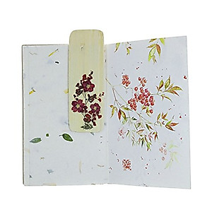 10 Pcs Handmade Bamboo Dried Flowers Chinese Style Bookmarks for Kids School Study Decoration Souvenirs Business Christmas Birthday Gift