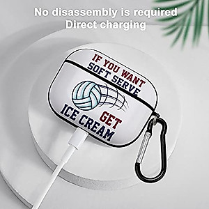 Soft Volleyball Airpods Case Cover for Apple AirPods Pro Cute Airpod Case for Boys Girls PC Hard Silicone Protective Skin Airpods Accessories with Keychain