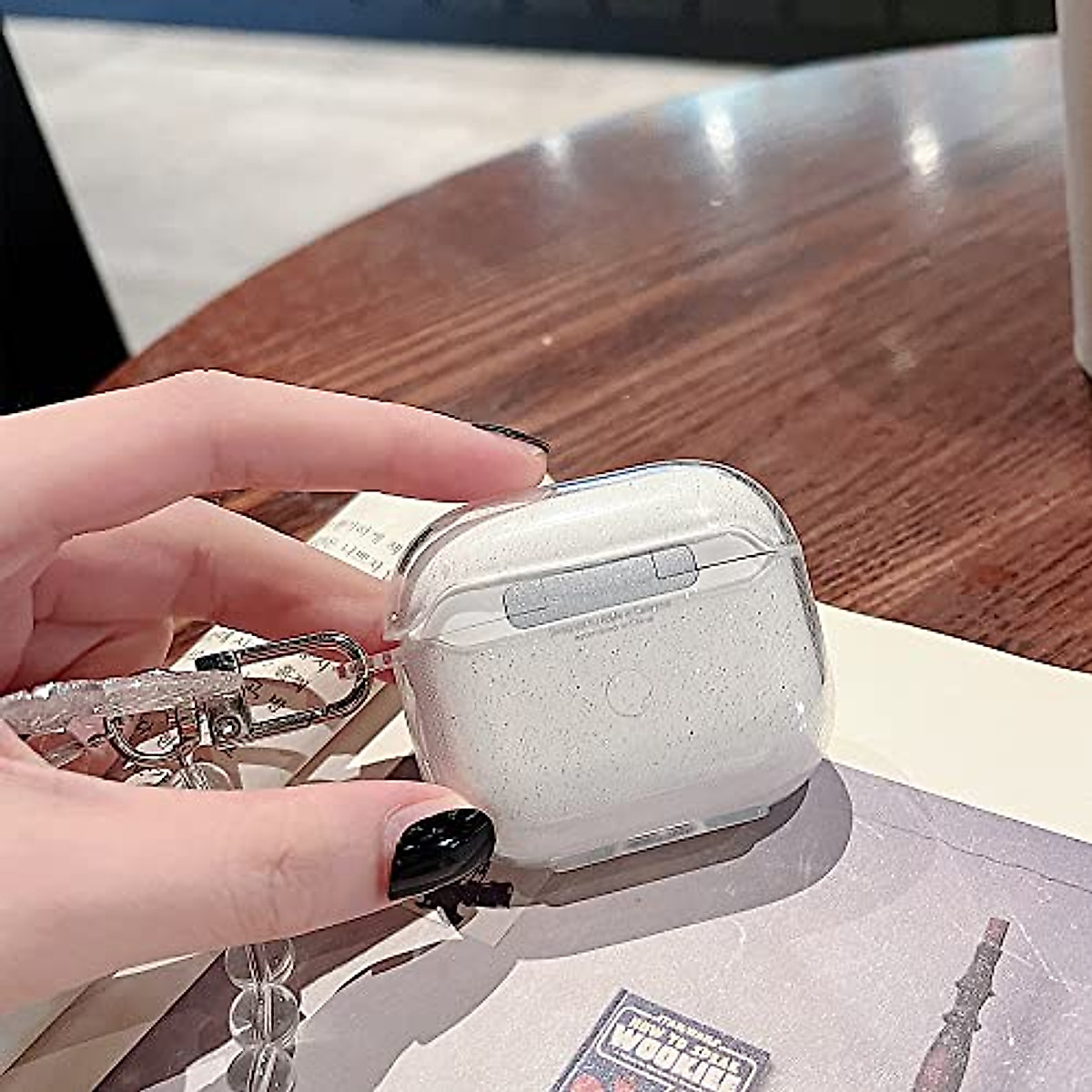 Srddty Compatible with AirPods 3rd Generation Case Cute Clear Glitter, Shockproof Soft TPU Protective Airpod 3 Case Cover for Girls Women with Keychain Designed for AirPods 3rd Gen 2021, Butterfly