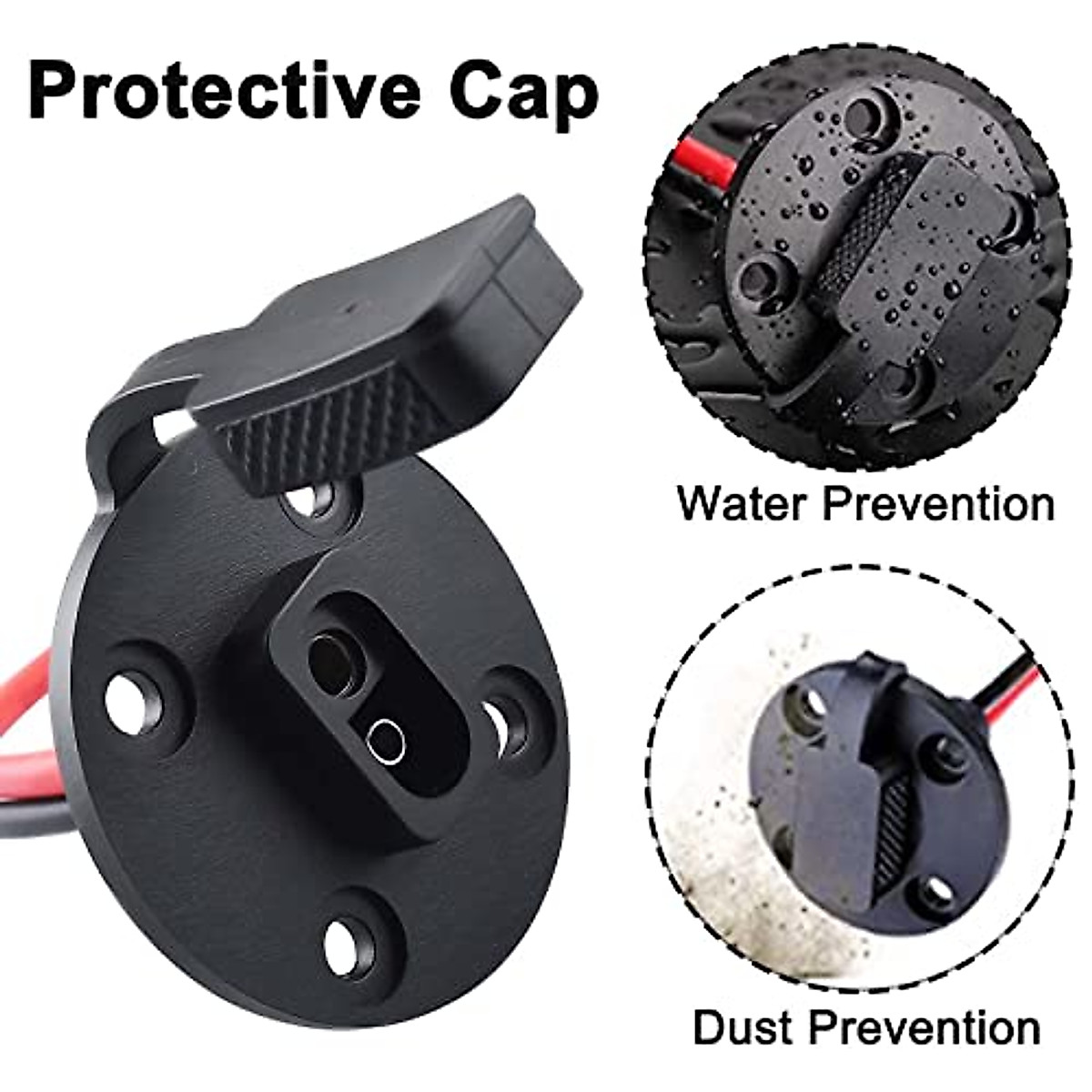 Leehitech SAE Power Socket Sidewall Port Connector Harness, 12AWG 1FT SAE Quick Disconnect Panel Mount Cable for RV Solar Battery 3-Pack