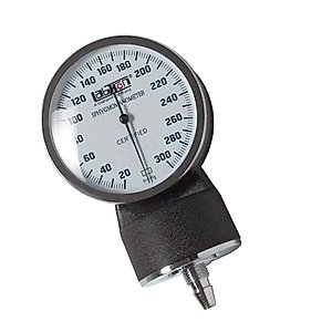 Labtron Replacement Aneroid Manometer Gauge for Manual Blood Pressure Devices, White Faceplate + Black Housing, 2316