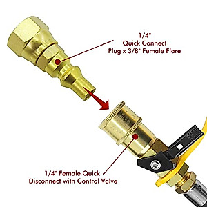 MENSI New Propane Gas BBQ Grill, Heater Appliance 1/4" Quick Key to Hook Up Your Low Pressure RV's Quick-Connect