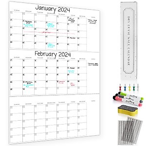 3 Month Dry Erase Wall Calendar for Easy Planning – Erasable 30" x 45" Calendar for White Boards - A Great Planner and Visual Organizer For Your Home or Office Wall