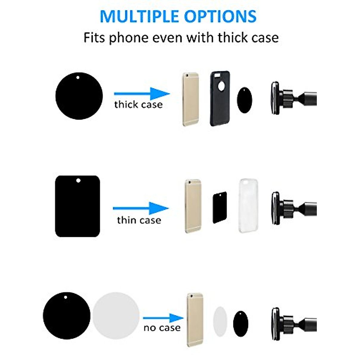 EXSHOW Car Phone Holder, Magnetic Windscreen Car Mount, Flexible Long Arm Windshield Suction Phone Cradle with Dashboard Base for iPhone xr xs x 8 Plus Huawei Mate 10 9 Honor Samsung S10 S9+ Note etc