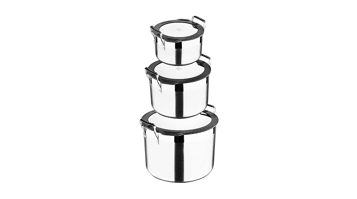 MasterPRO Smart Nesting Stainless Steel Pot Set - 3 Pieces