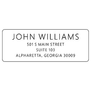 PrettySweetParty White Return Address Labels - Personalized Stickers for Envelopes and Mail, 250 Adhesive Peel and Stick Labels (Simple Sans Serif)