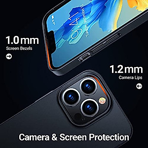 TORRAS Slim Fit for iPhone 13 Pro Case 6.1 Inch, Never Yellowing, Ultra Thin for iPhone 13 Pro Phone Case Super Lightweight Matte Hard PC Slim Thin Case Protective, Space Black