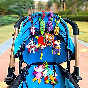 BornCare Baby Crib Hanging Plush Toys with Rattle c-Clip, with teether 0 to 24 mths