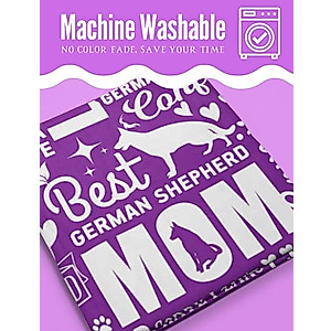 InnoBeta German Shepherd Themed Throws for Dog Moms, Dog Lovers, Dog Owners, Bed Flannel Plush Blankets, Birthday Gifts for German Shepherd Lovers, Best Friend, Coworkers, Sisters (50"x 65") - Purple