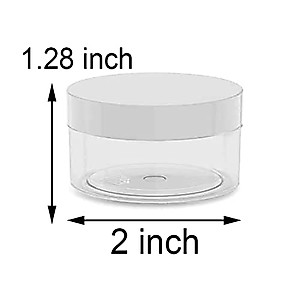 20 Pcs 1 Ounce Plastic Jars Containers Round Screw Lids Cosmetic Jars Leak Proof Clear Containers for Cosmetic, Salves, Balms, Lip Balm or Others, White Lids
