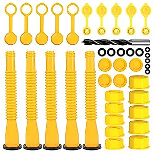5 Pcs Gas Can Spout Replacement, Gas Spouts, Nozzle Stoppers, Gas Can Nozzle, Gas Can Mount, Gas Can Gasket, Gas Can Vent Caps, 5 Gallon Gas Can