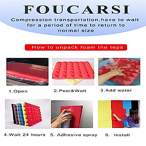 Kaishengwei Acoustic Foam Egg Crate Panel Studio Foam Wall Panel 48" X 24" X 2" (4 PACK, Black)