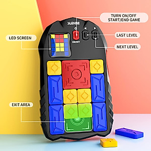TEMI Super Slide Games Sliding Block Puzzle 500+ Level Slide Puzzle Game Travel Fidget Toys Handheld Games Console Learning Games Brain Teaser Puzzles for All Ages