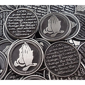 Set of 10 Serenity Prayer Pocket Token Coins