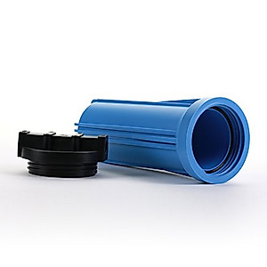 Hydronix HF3-10BLBK12PR Water Filter Housing 10" Blue Body Black Rib Cap RO, Whole House, Hydroponics - 1/2" w/PR